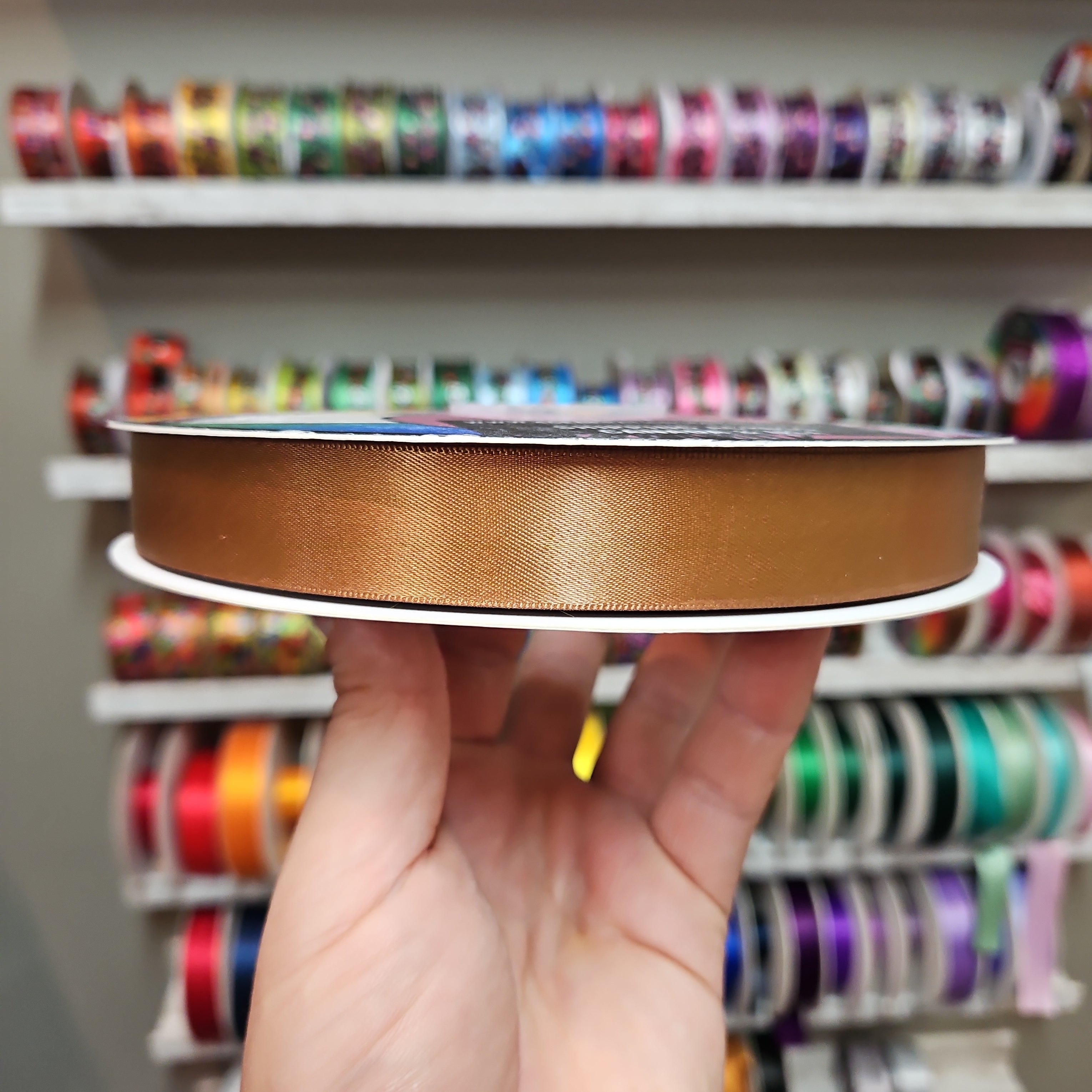 7/8" Ribbon/meter: Golden Brown – 4 Generations Creations