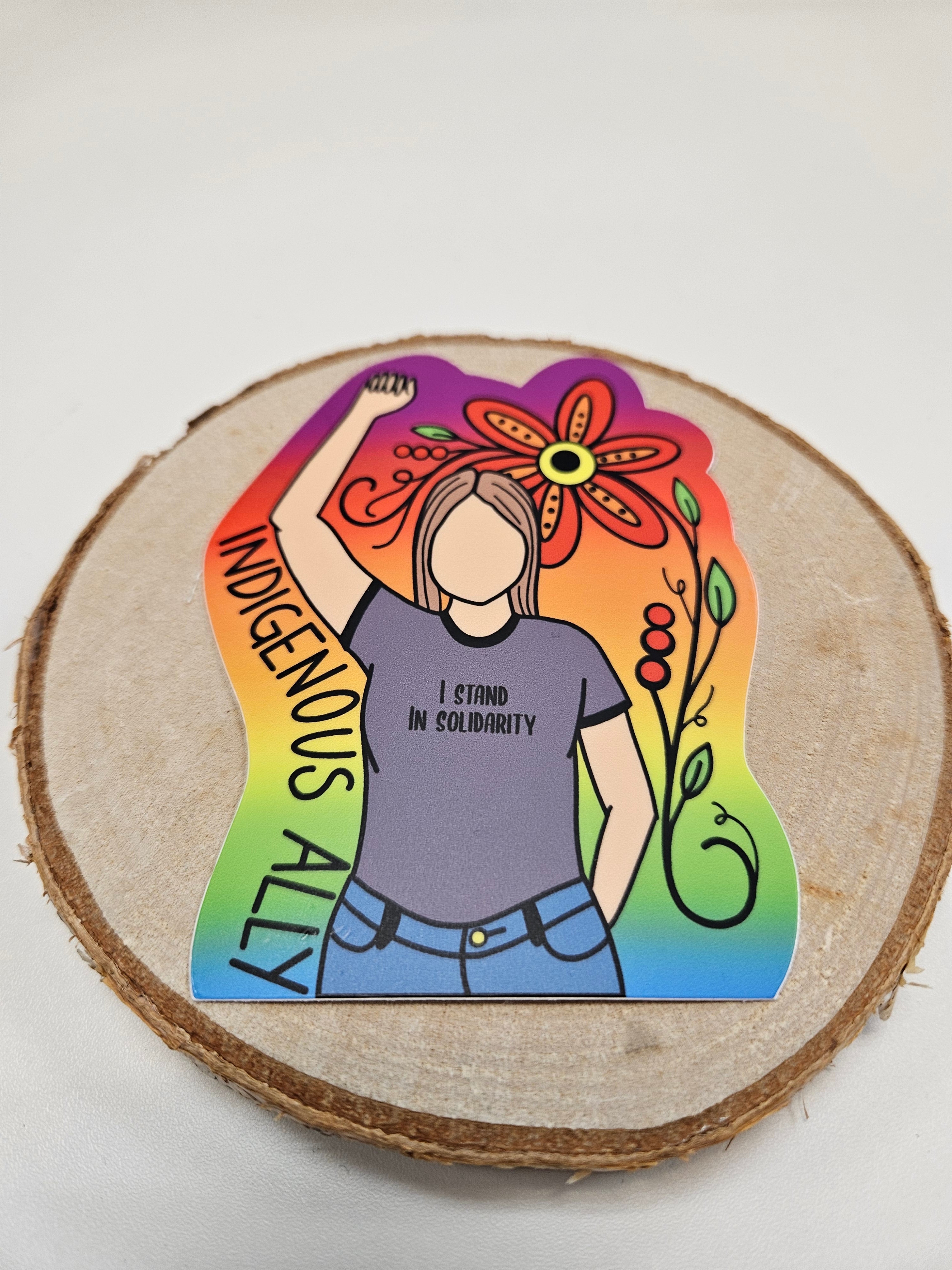 (Large) Indigenous Ally: I Stand in Solidarity Sticker – 4 Generations ...