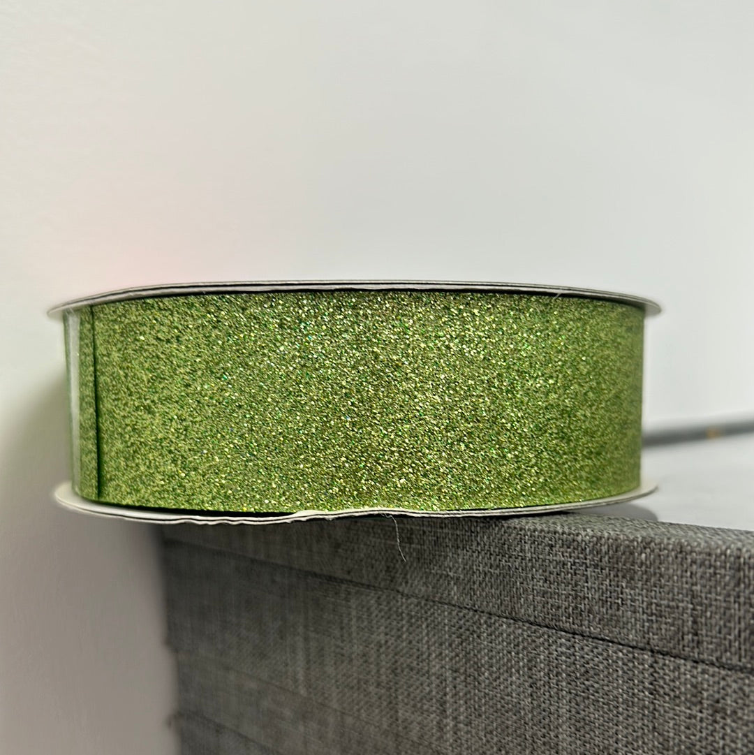 Sparkle Ribbon (Per Meter): Light Green – 4 Generations Creations