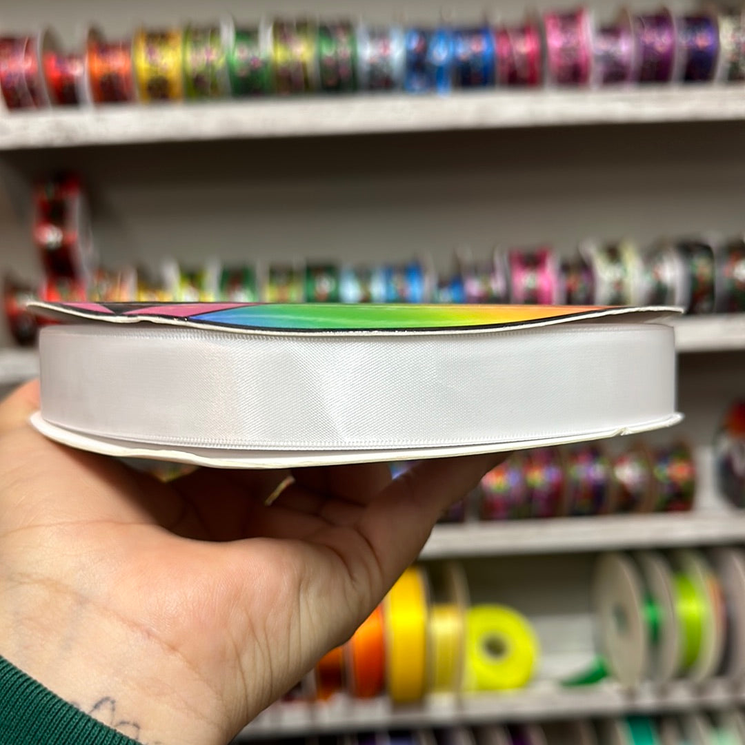 7/8" Ribbon/meter: White – 4 Generations Creations
