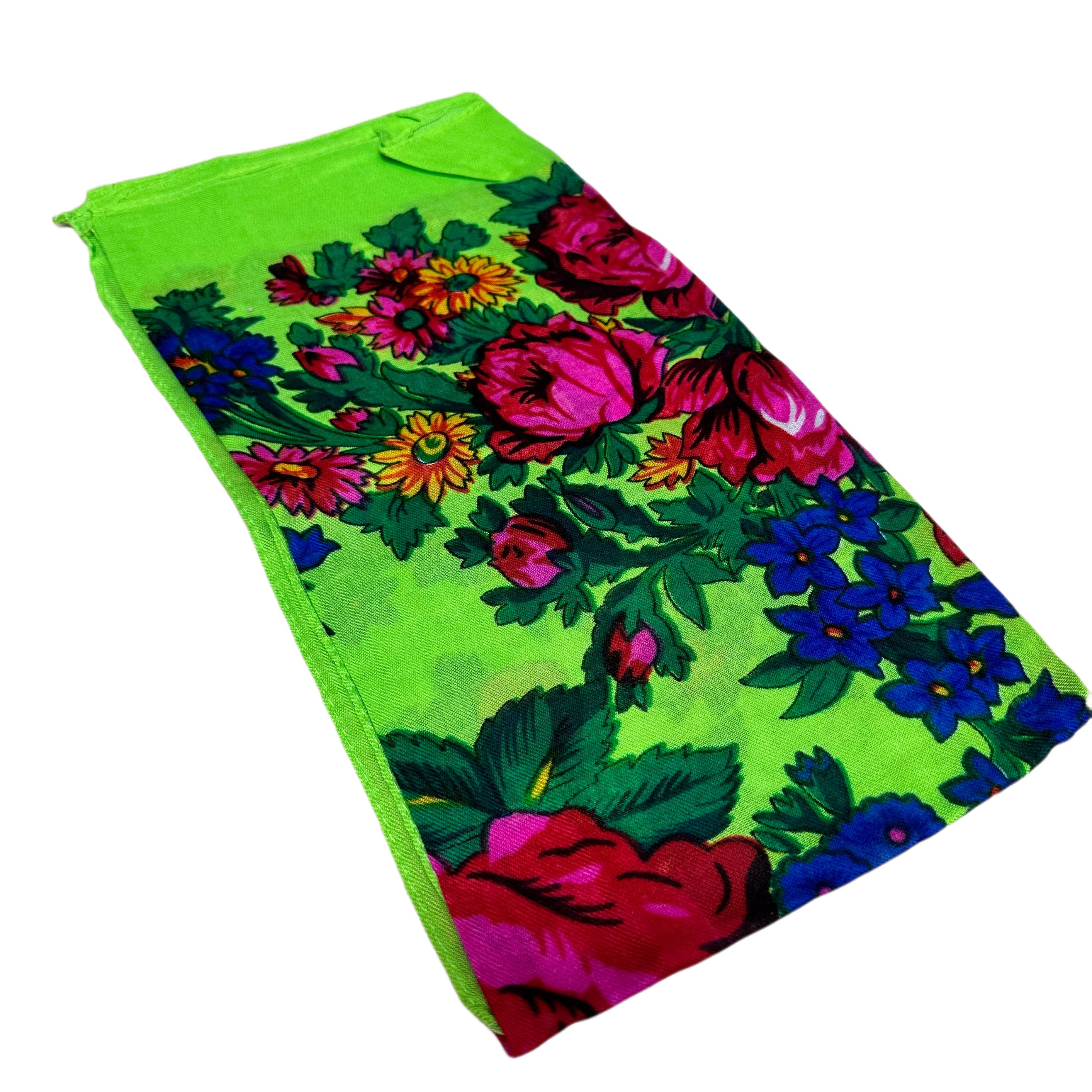 (30x30) Neon Green Kokum Scarf – 4 Generations Creations