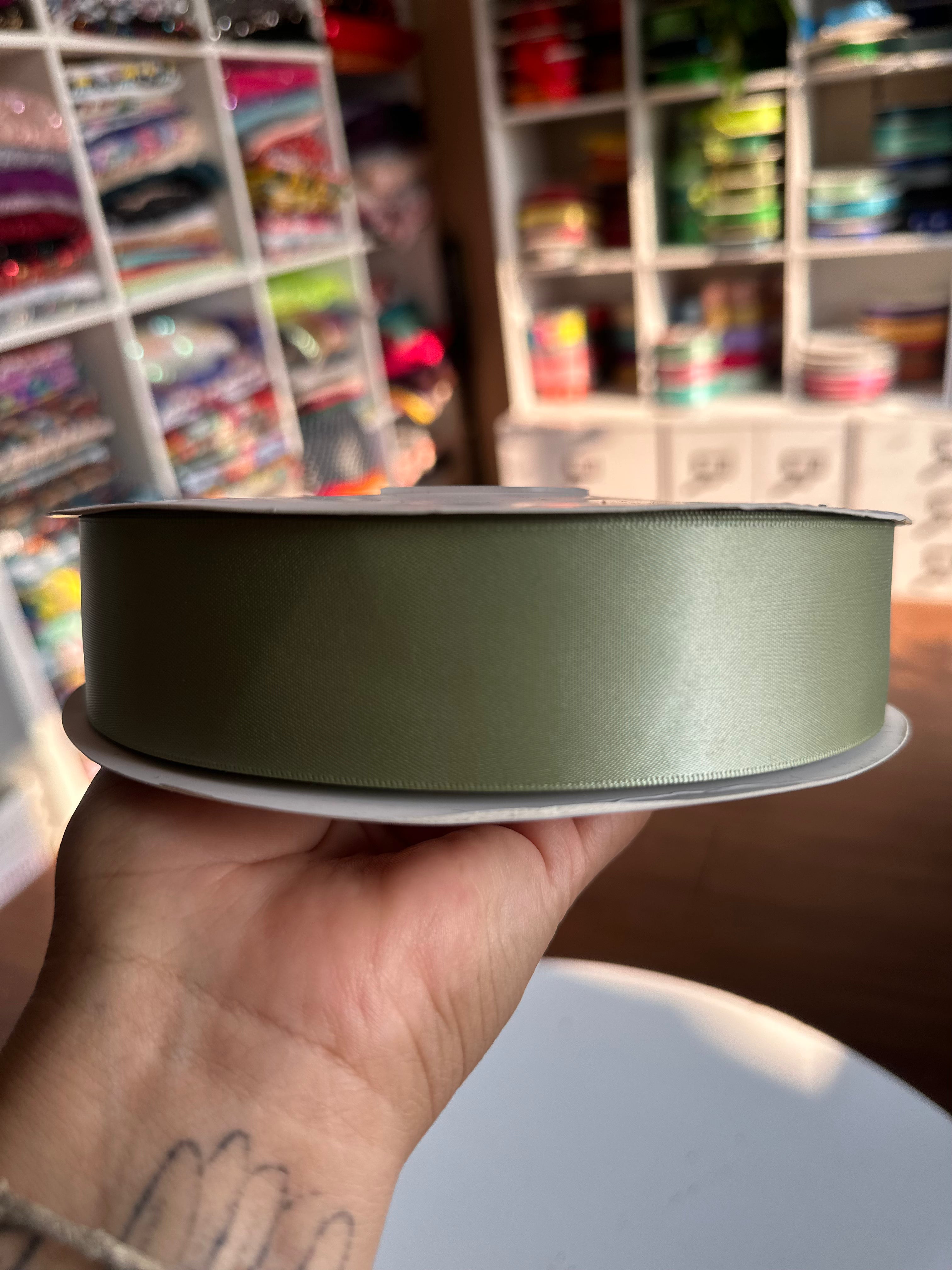 1.5" Ribbon/meter: Spring Moss – 4 Generations Creations