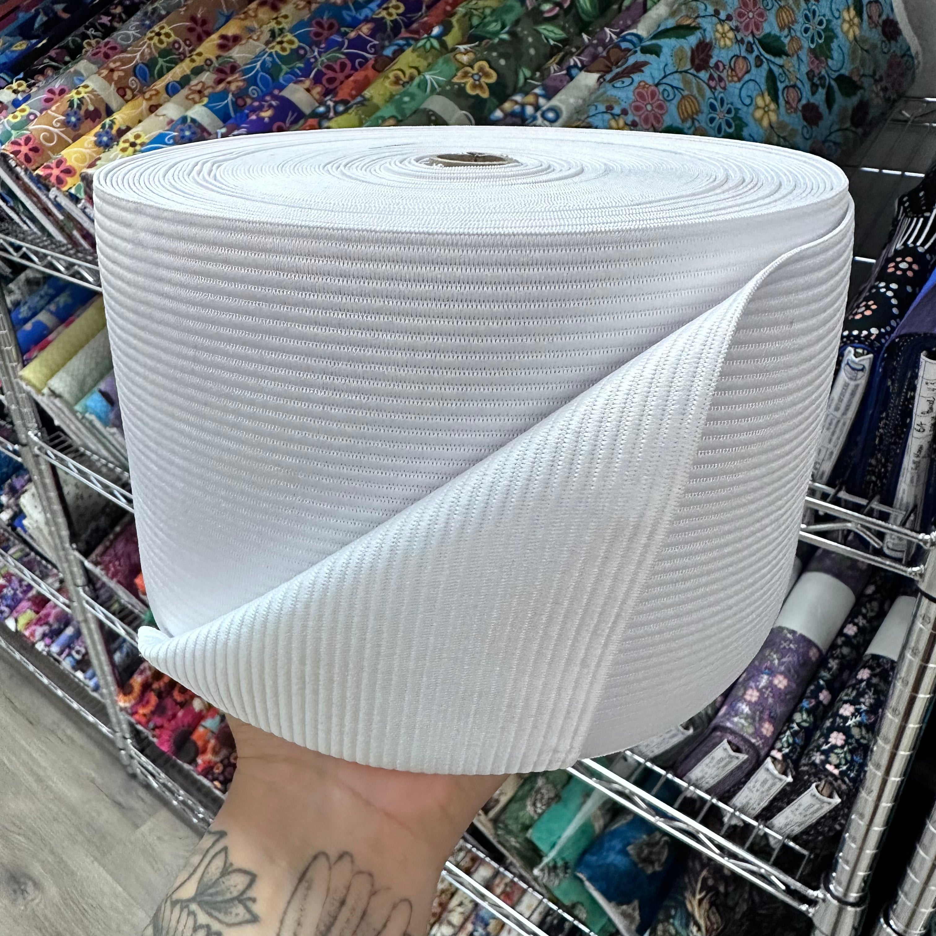 5" White Knitted Elastic (Per Meter) – 4 Generations Creations