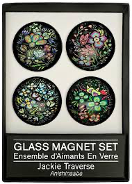 Glass Magnet Set- Jackie Traverse- Anishinaabe – 4 Generations Creations