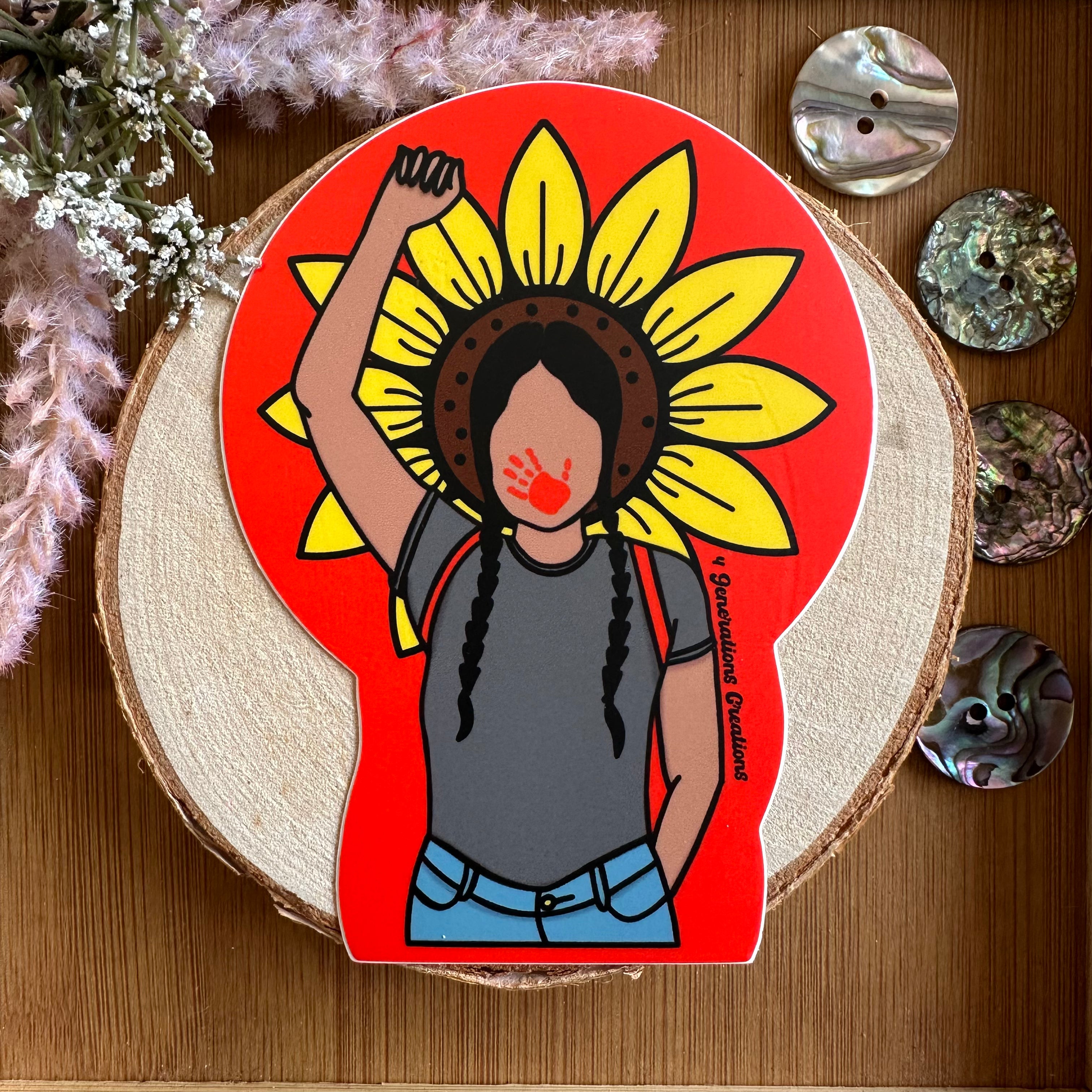 (Large) Woman Warrior Sticker – 4 Generations Creations