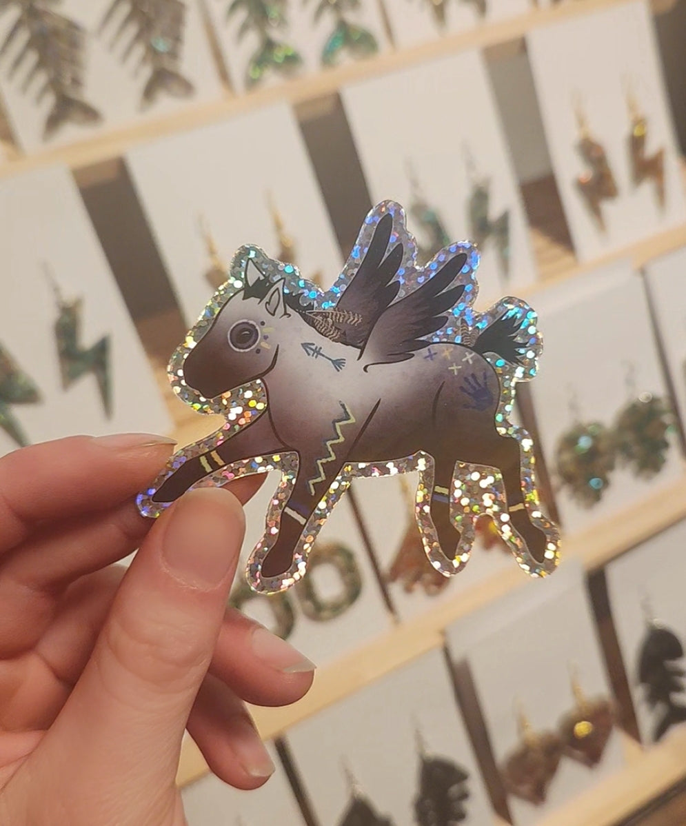 (Consignment) War Pegasus Glitter Sticker – 4 Generations Creations