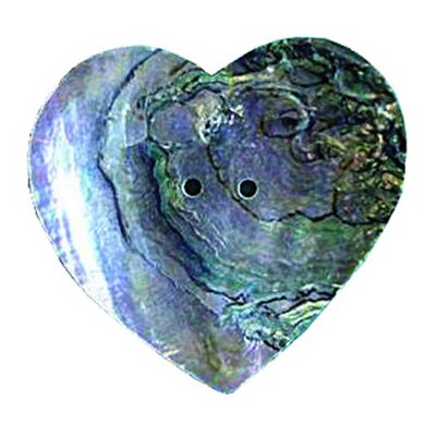 Abalone Shell Buttons, Heart 2" – 4 Generations Creations