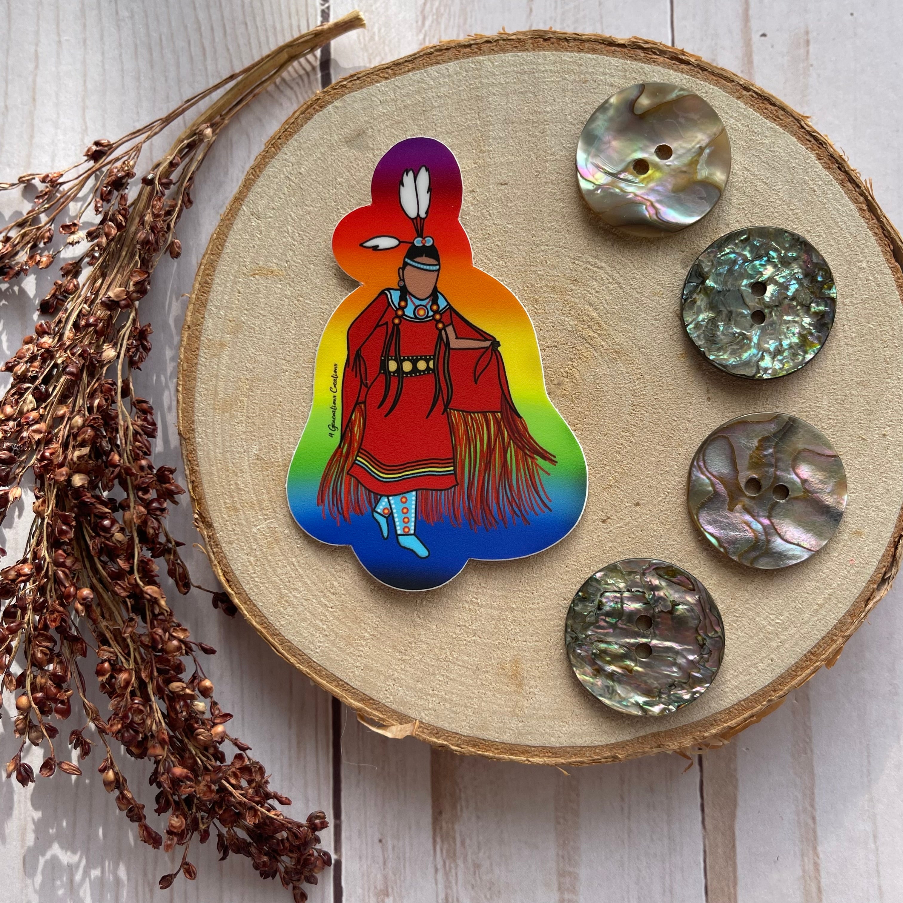 Fancy Shawl Dancer Sticker – 4 Generations Creations